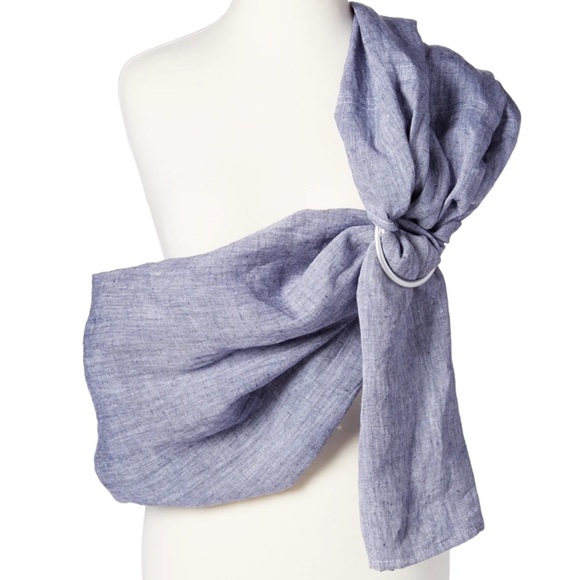 Accessories | Chic Blue Chambray Linen Ring Sling | Poshmark